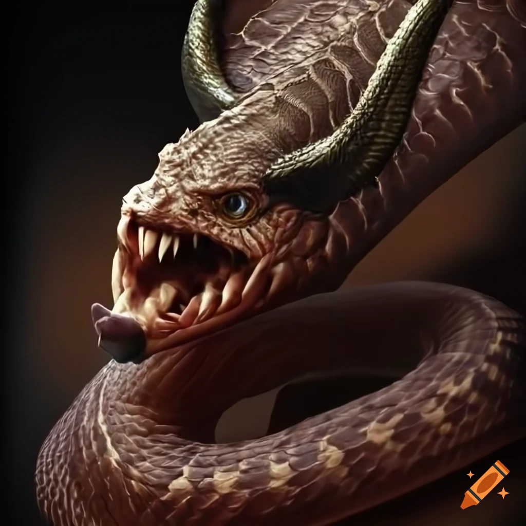 Intriguing artwork of a snake-like insect covered in salt on Craiyon