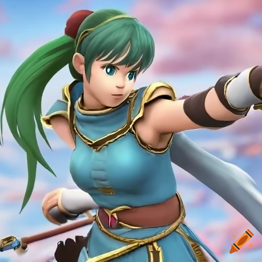 Render of lyn from super smash bros. ultimate on Craiyon