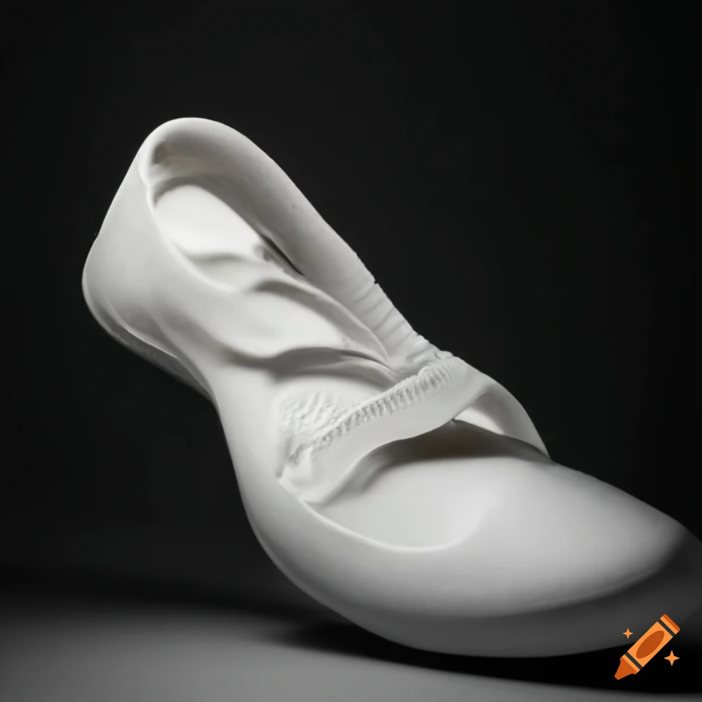 Conceptual image of a shoe filled with yogurt on Craiyon