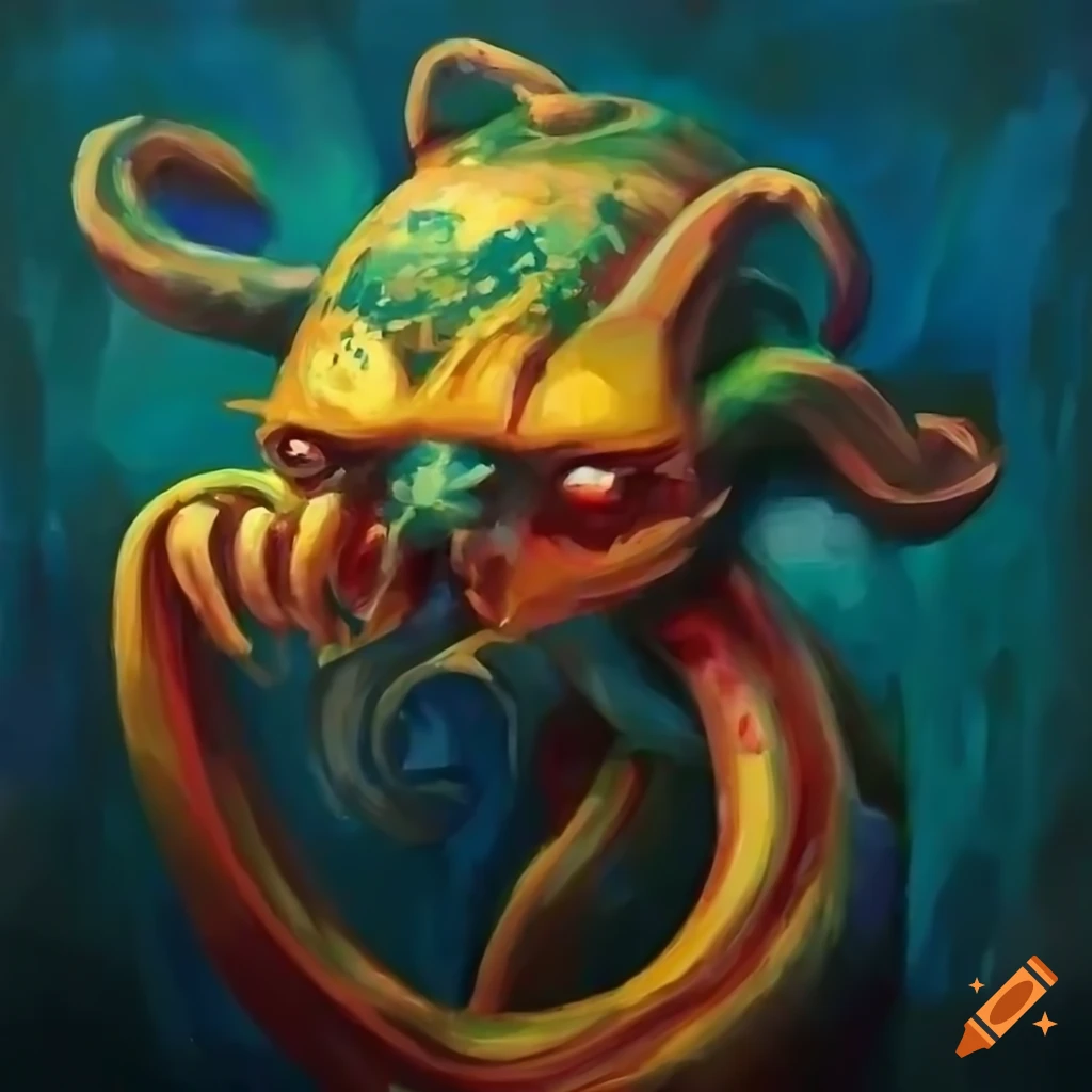 Oil painting of an elegant aquatic mythical creature on Craiyon