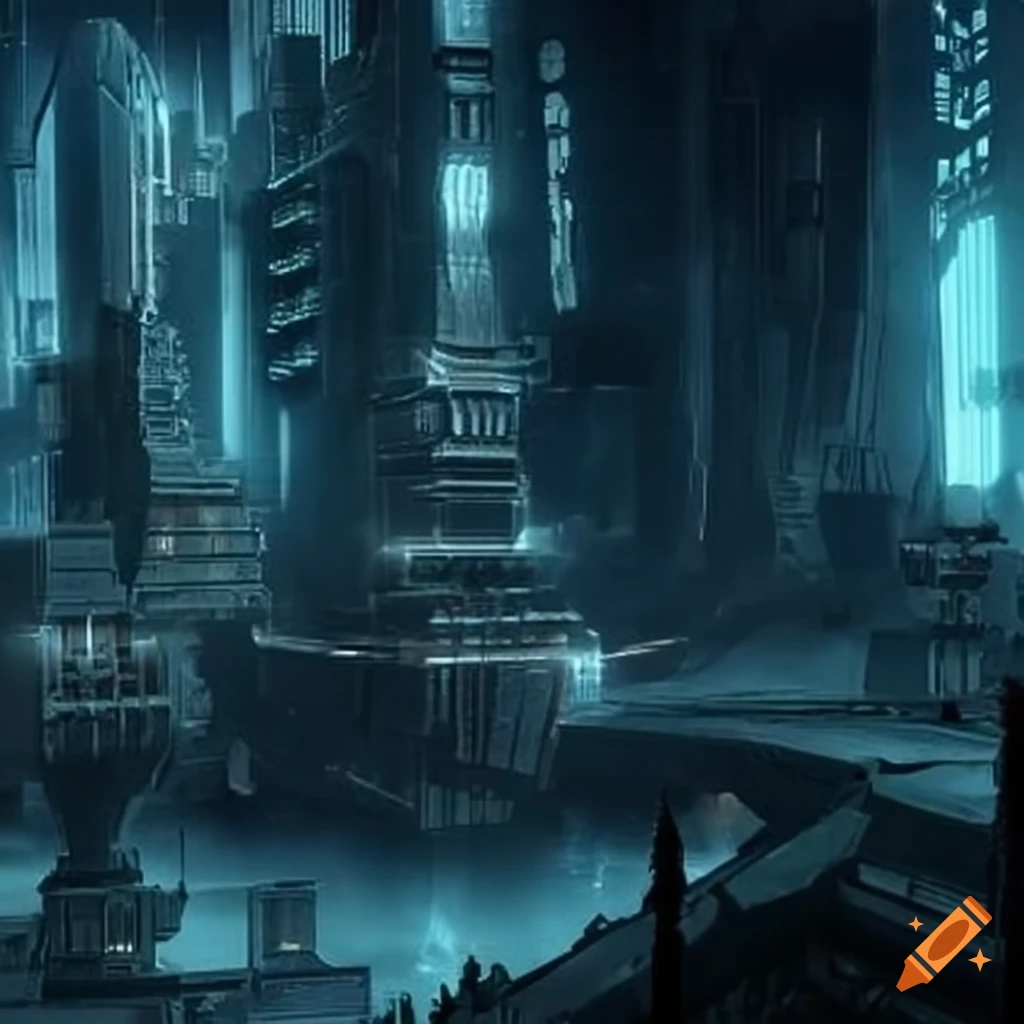 Futuristic sci-fi realm