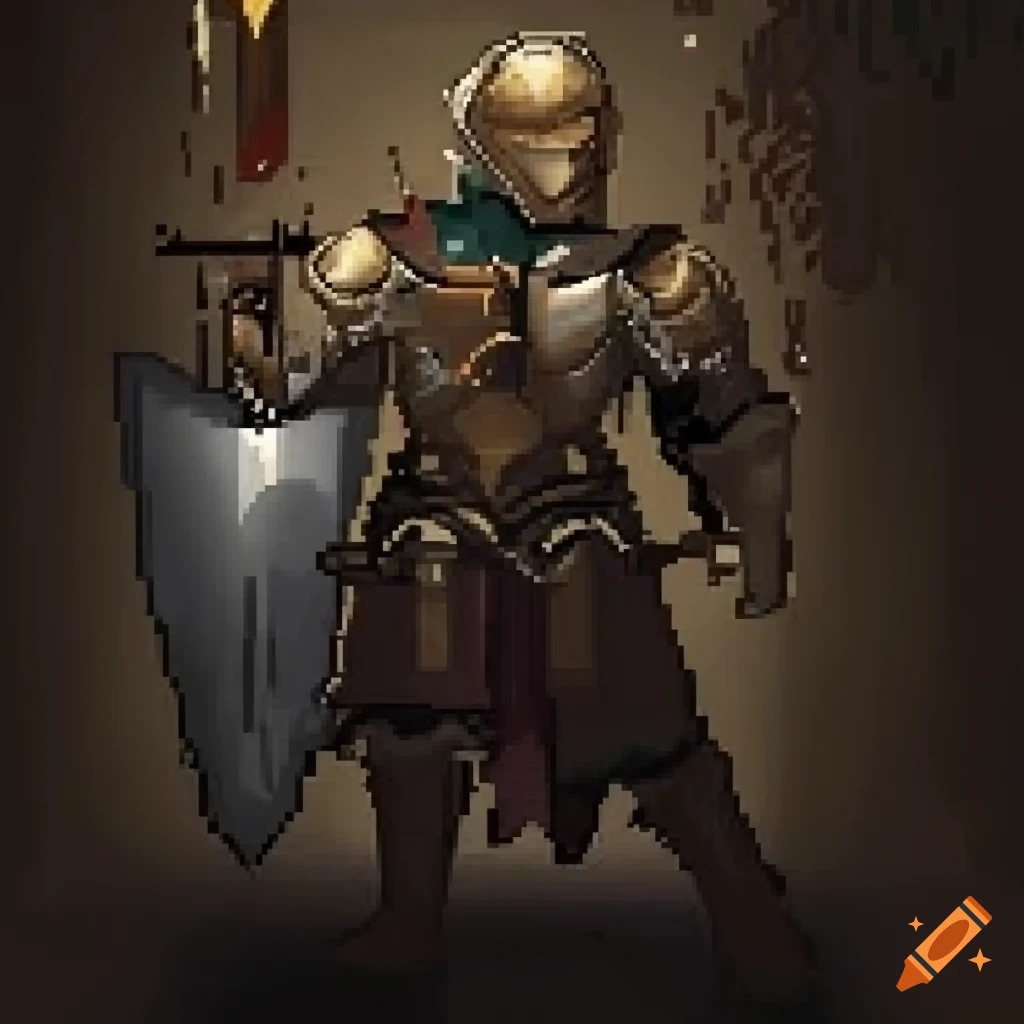 8-bit concept art of a knight on Craiyon