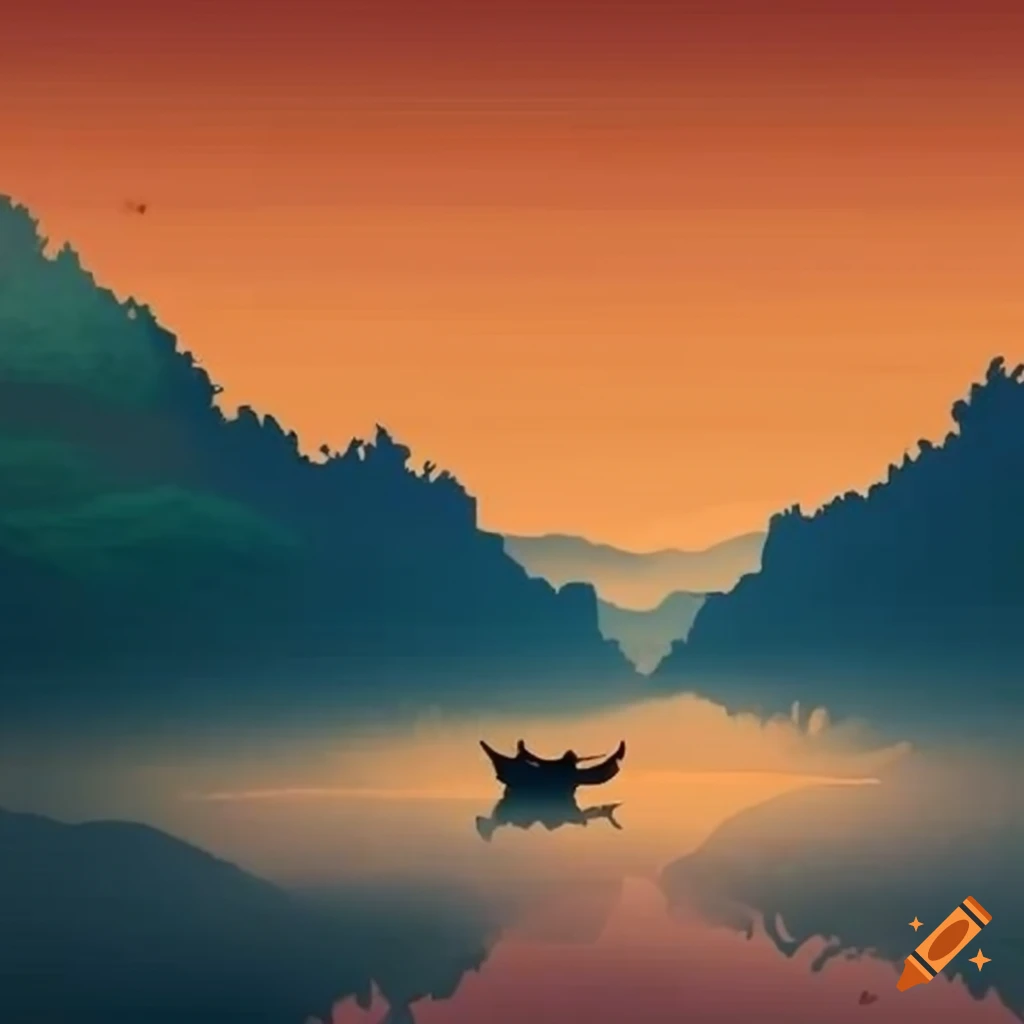 Traditional chinese landscape painting as powerpoint background on Craiyon