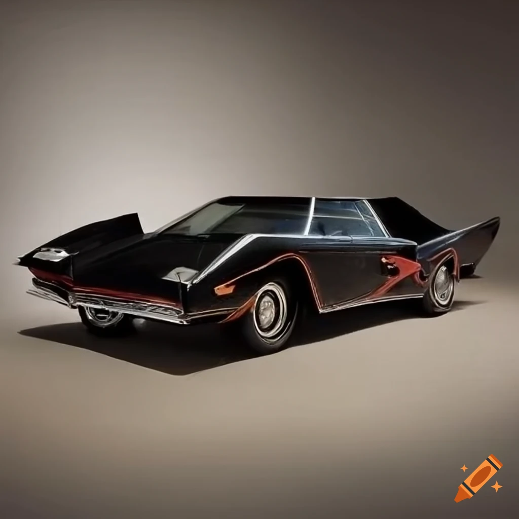 Vintage black batmobile car from the 60s on Craiyon