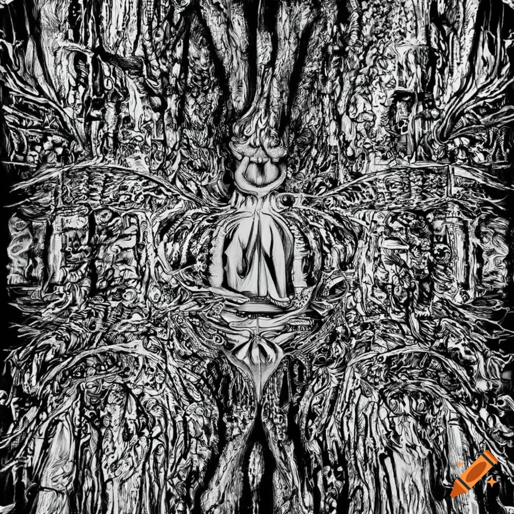 Surreal artwork with intricate lines symbolizing freedom on Craiyon