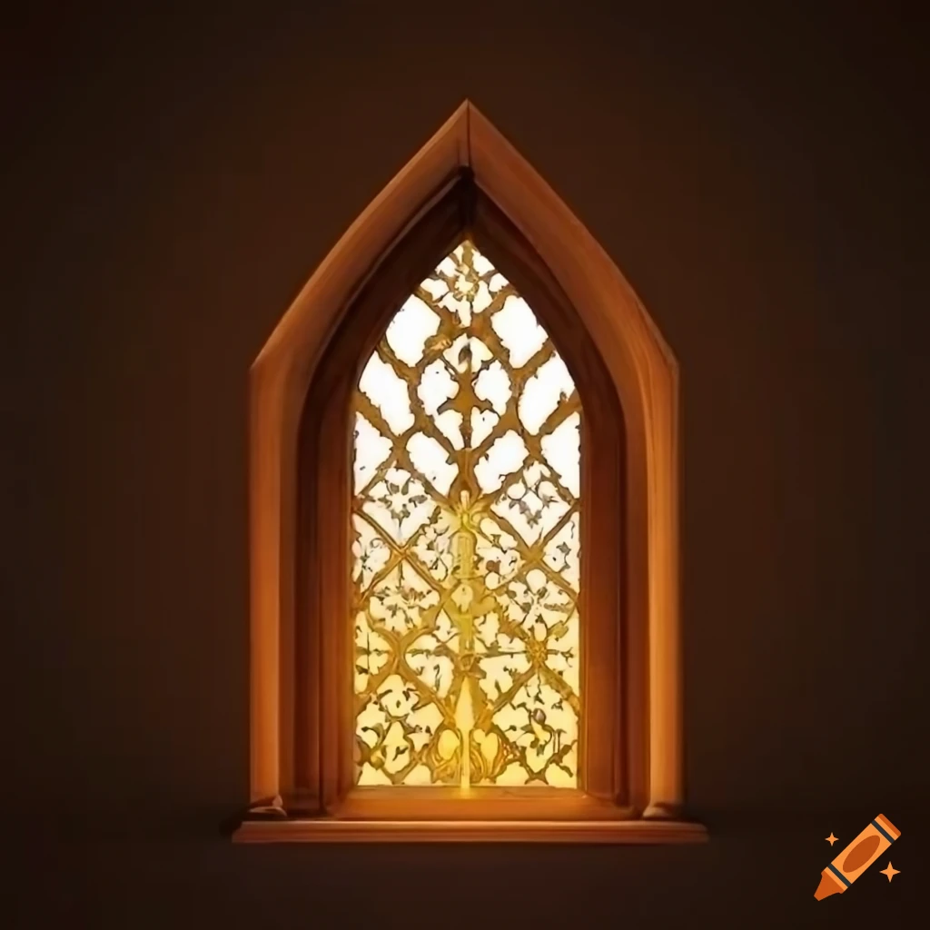 Gothic window and altar in simple islamic art style on Craiyon