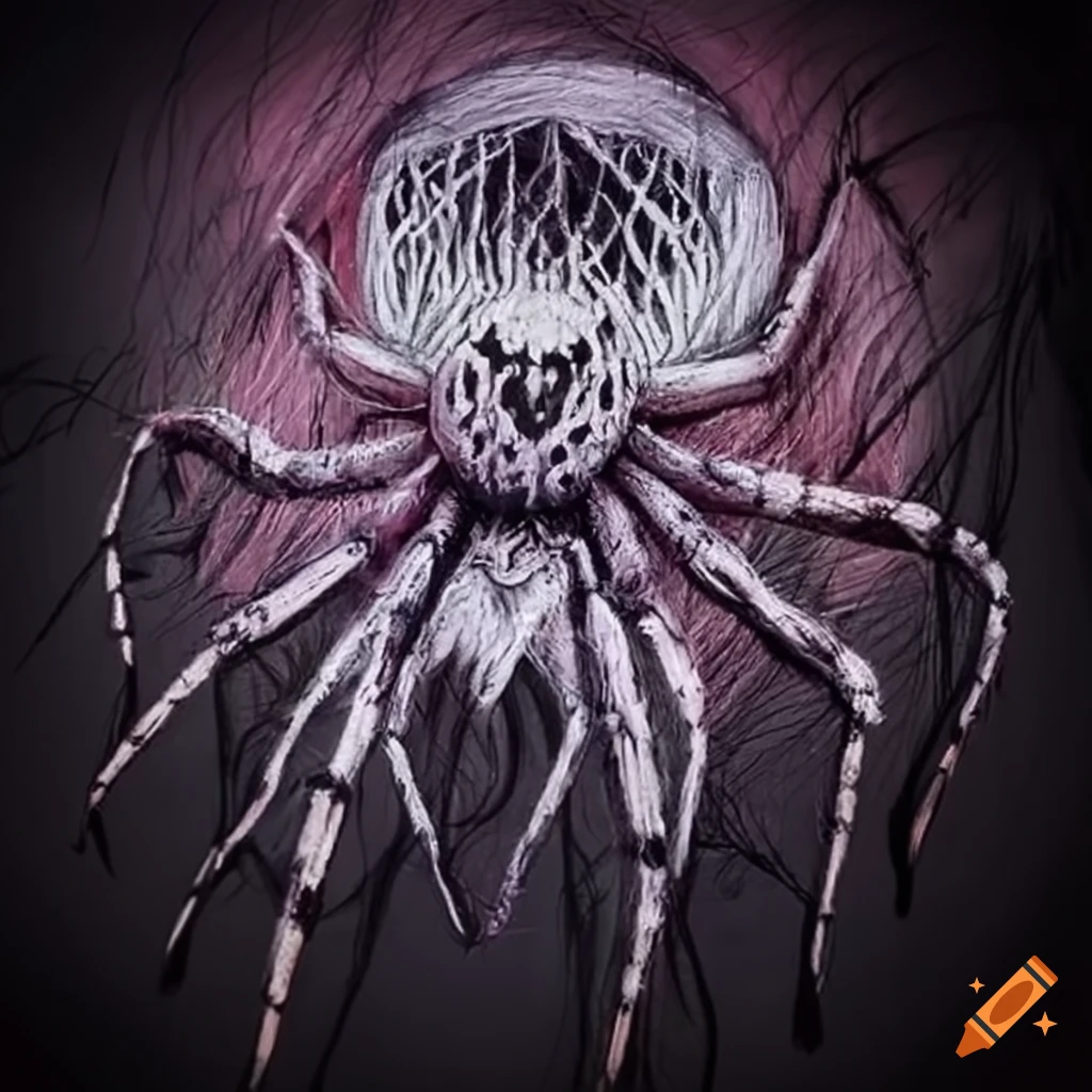 Gothic spider in a web on Craiyon