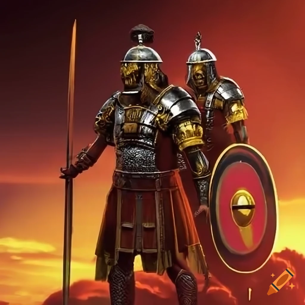 Futuristic representation of a Roman Army on Craiyon