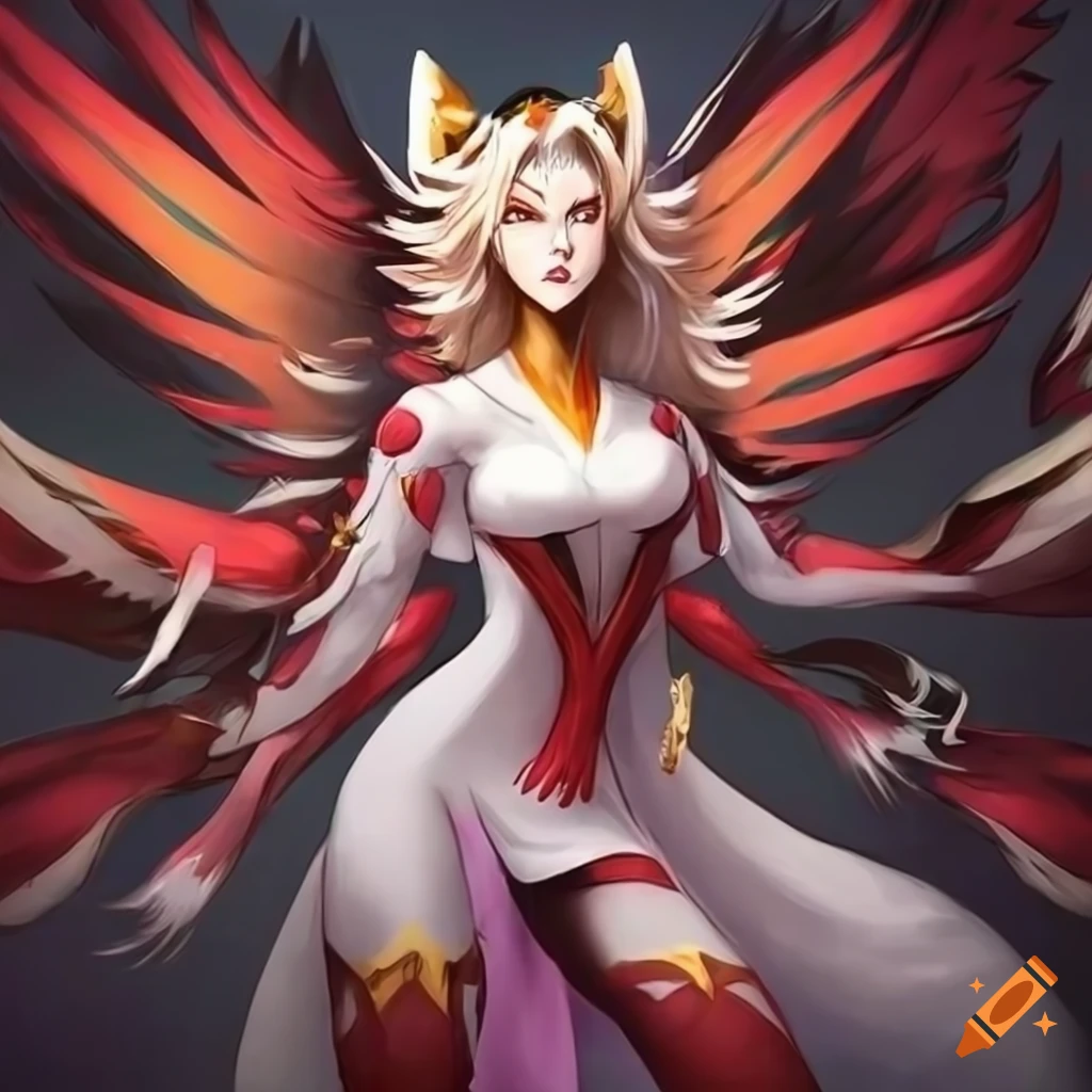 Illustration of mercy as a kitsune