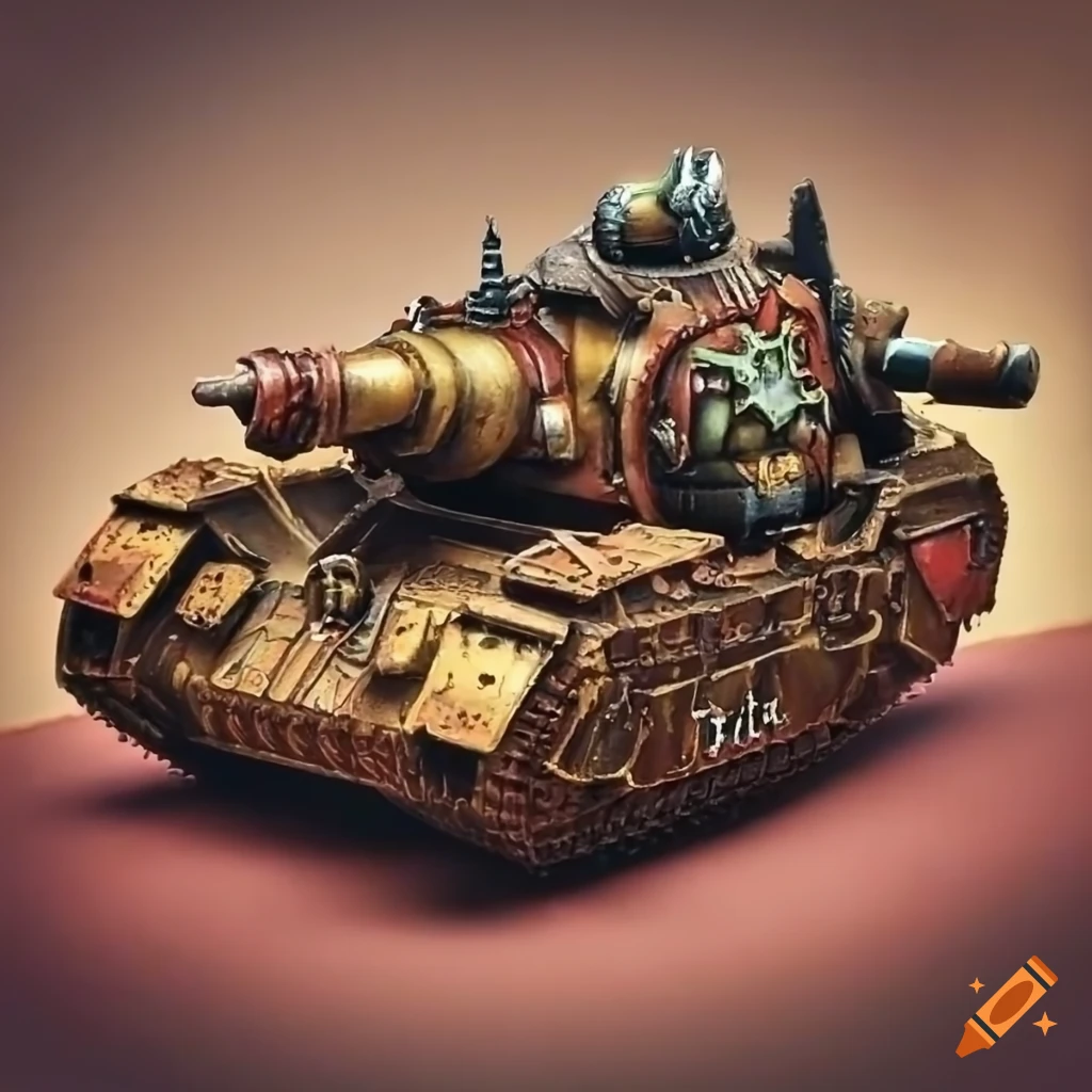 Image of a german warhammer ork steampunk tank
