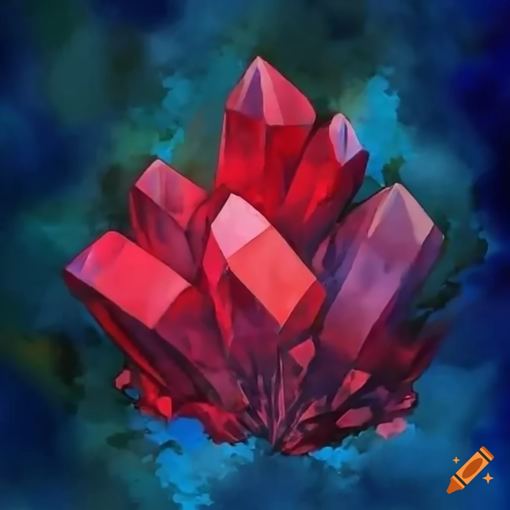 Red energy crystal on Craiyon