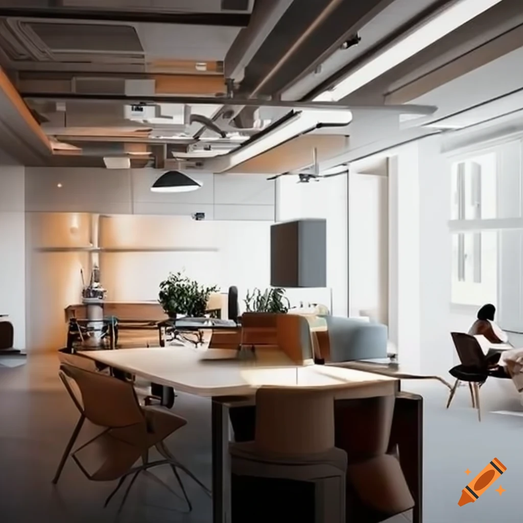 Modern workplace design on Craiyon