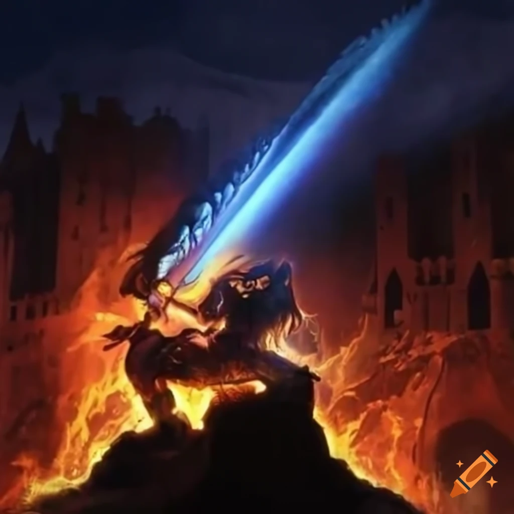 Image of a knight slaying a dragon at night on Craiyon