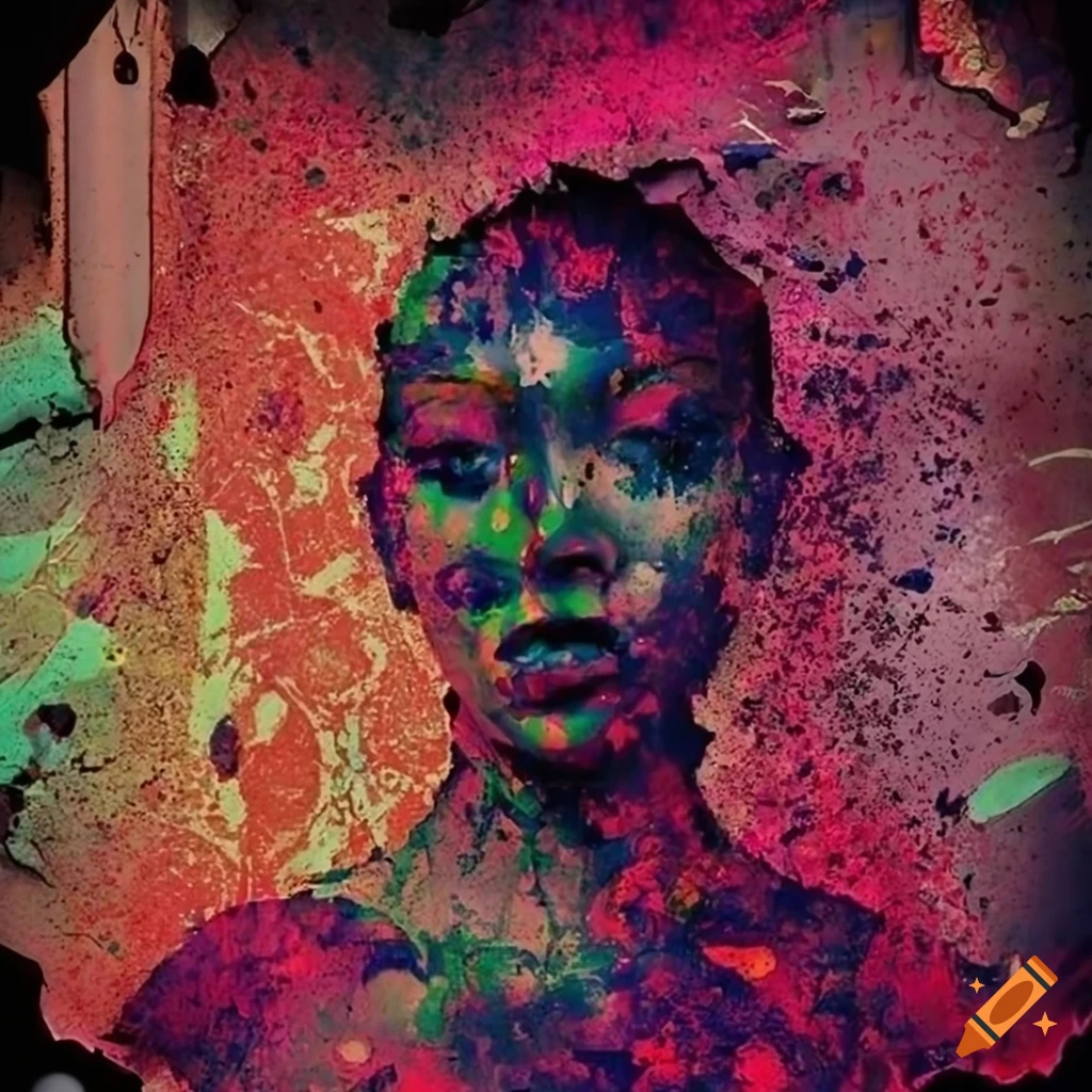 Abstract oil painting pop art graffiti of a model in picasso and ...