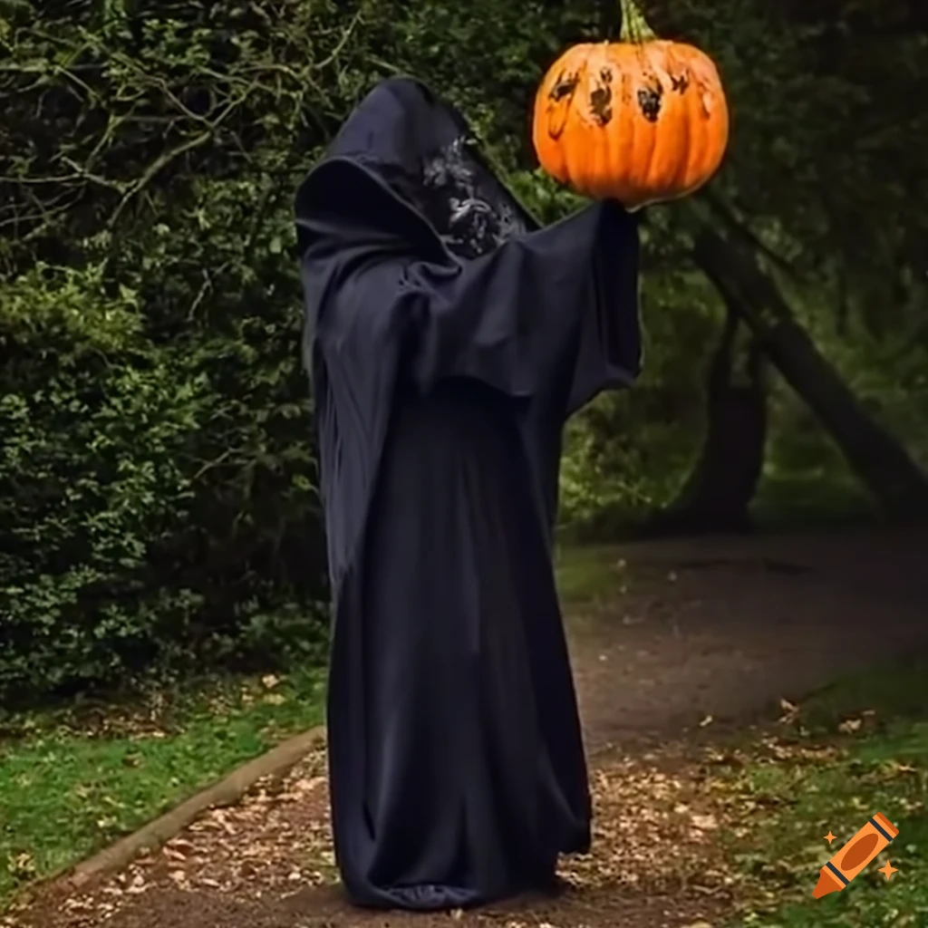 Grim reaper dancing on a spooky graveyard