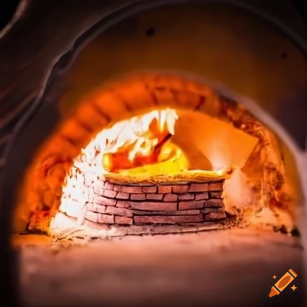 Spooky brick wood-fired pizza oven with cobwebs on Craiyon