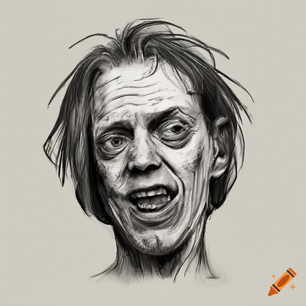 Steve Buscemi portrayed as a bodybuilder during WWE 1985 on Craiyon