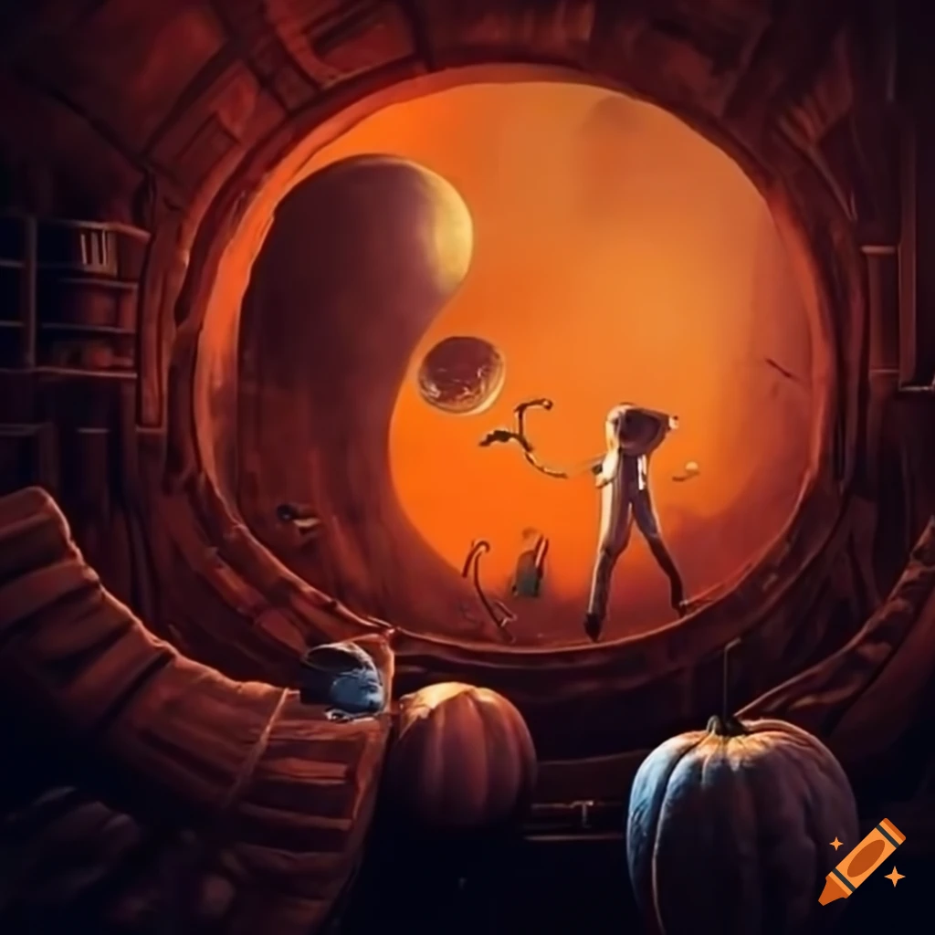 Pumpkin room in outer space