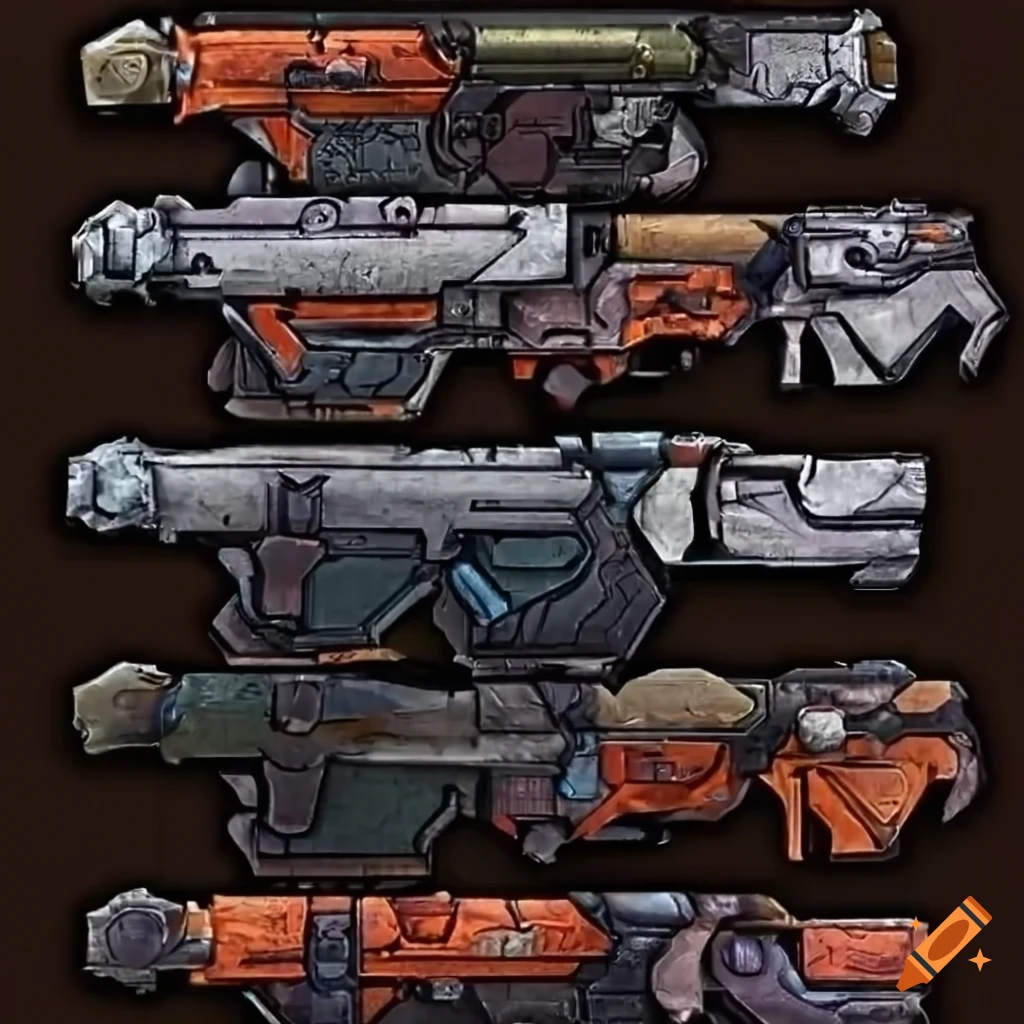 Collage of iconic video game weapons