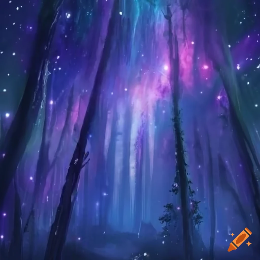 Trees in space on Craiyon