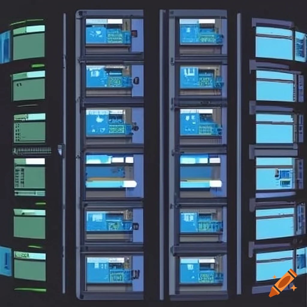 Illustration of different server types on Craiyon