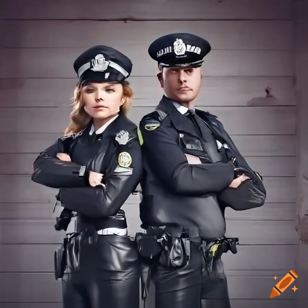 Photograph of two policewomen hugging on Craiyon