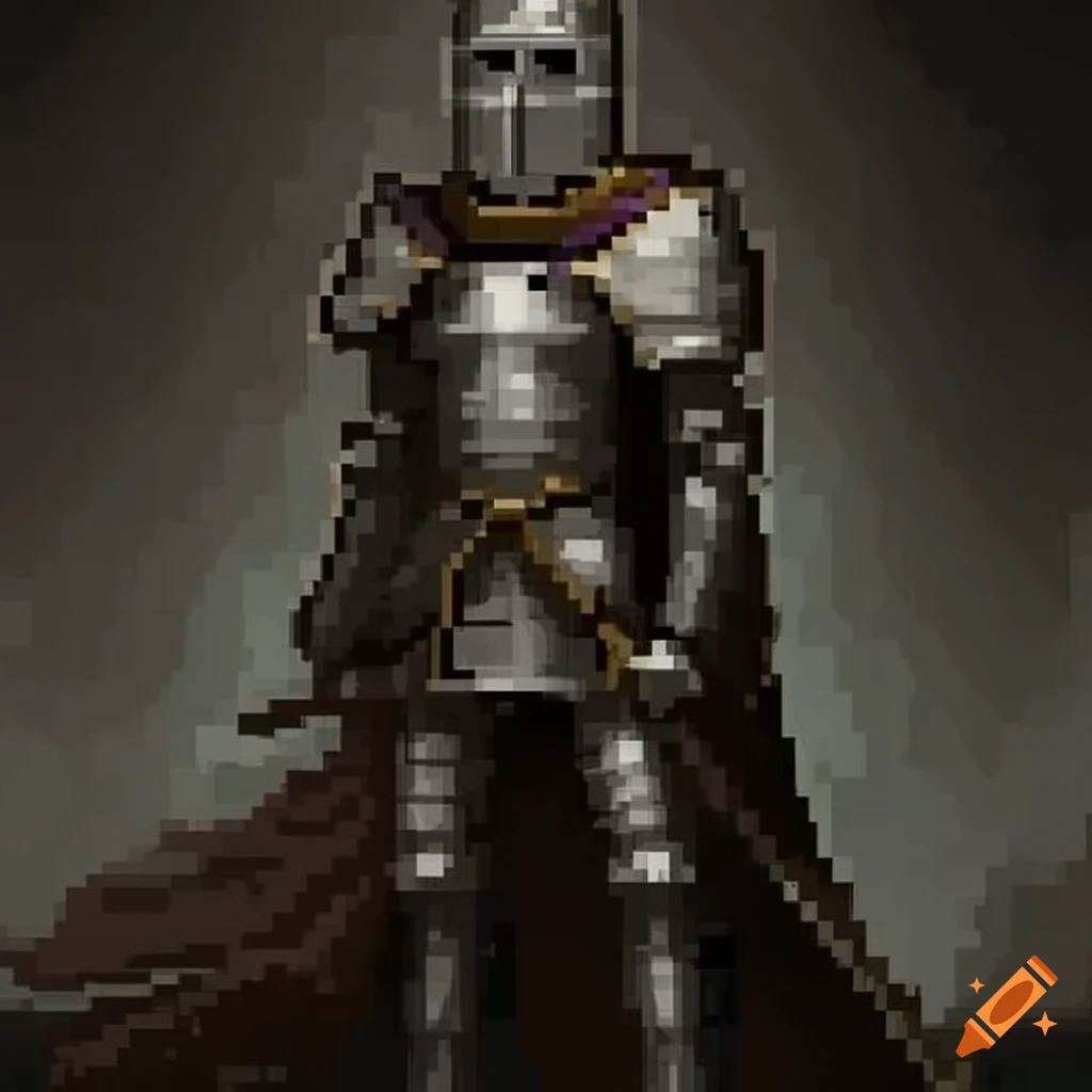 8-bit concept art of a knight