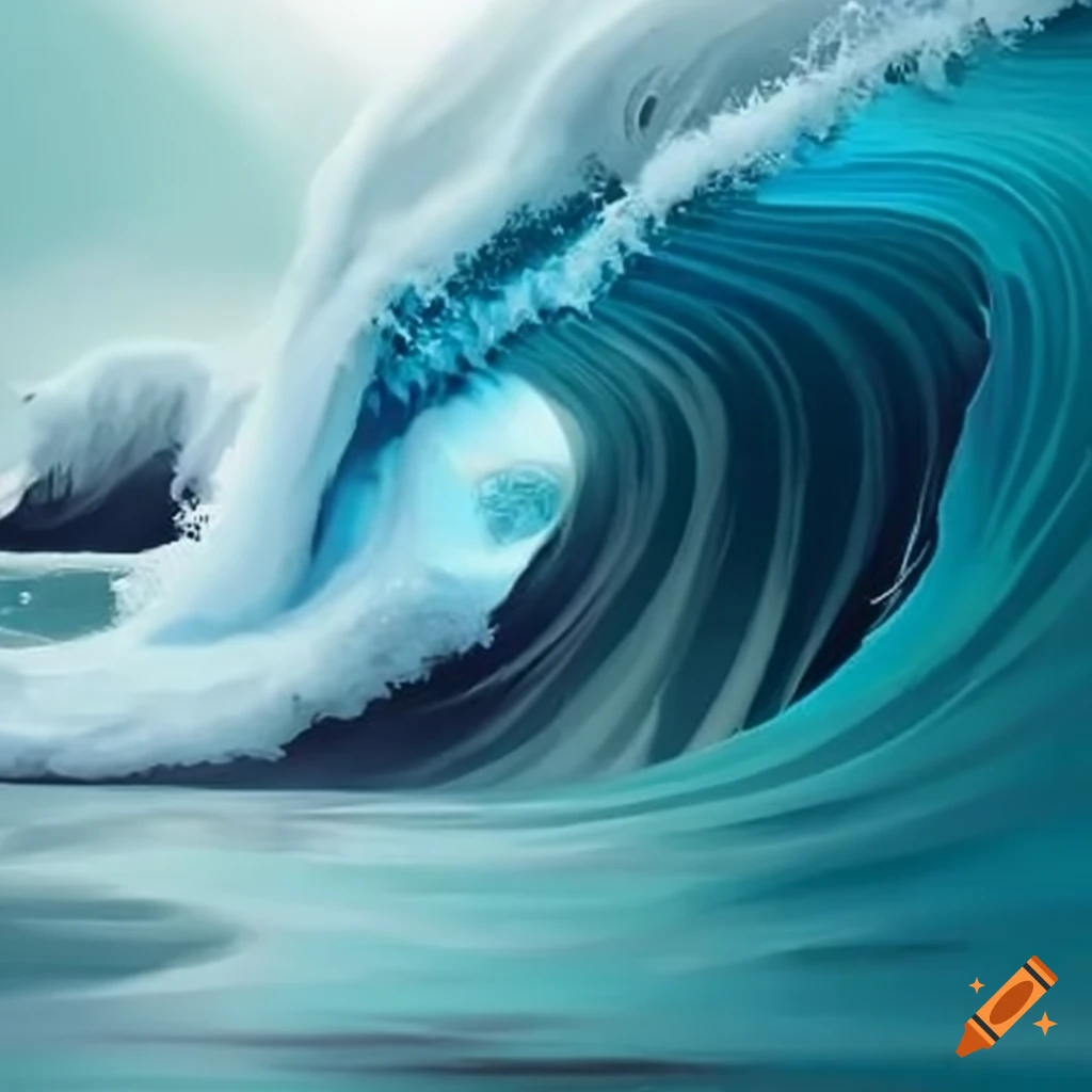 Powerful wave in aardman-style clay animation crashing on the shore on ...