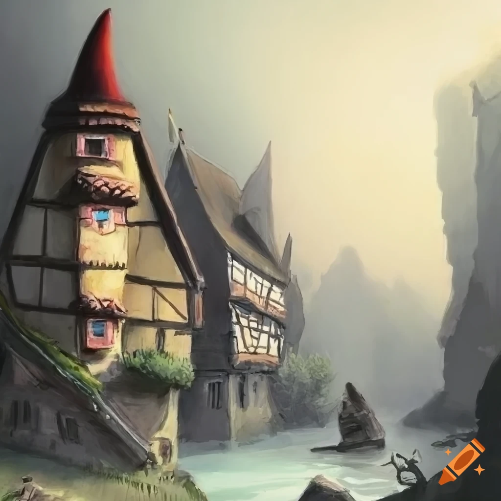 Hyperrealistic matte painting of a gnome village on Craiyon