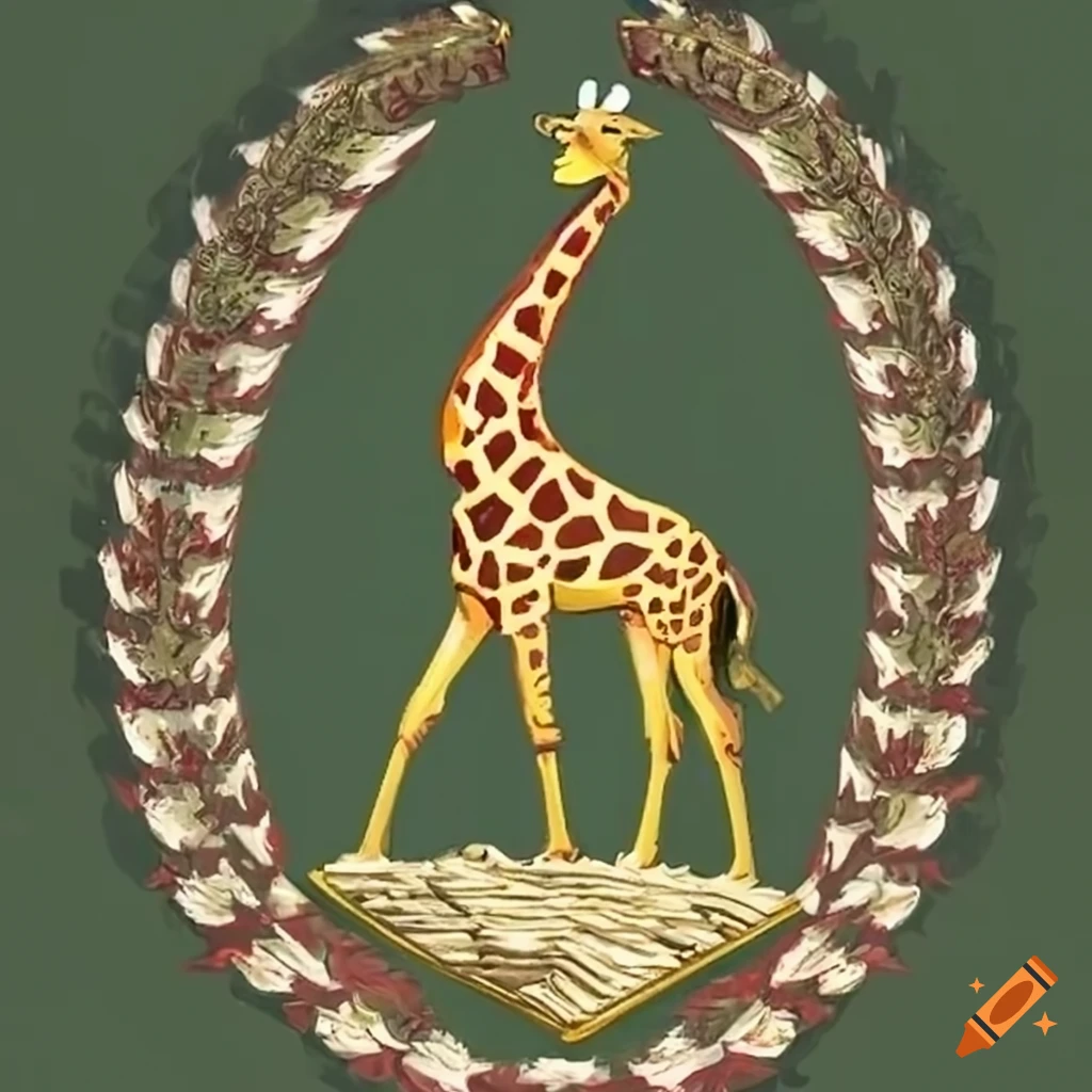 Emblem with a regal giraffe design on Craiyon
