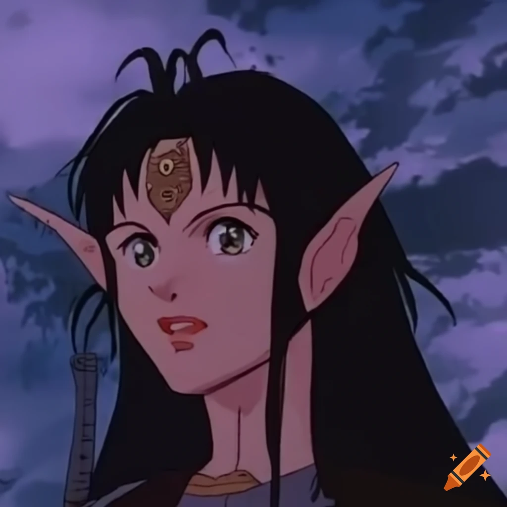Retro anime aesthetic celestial elf on Craiyon