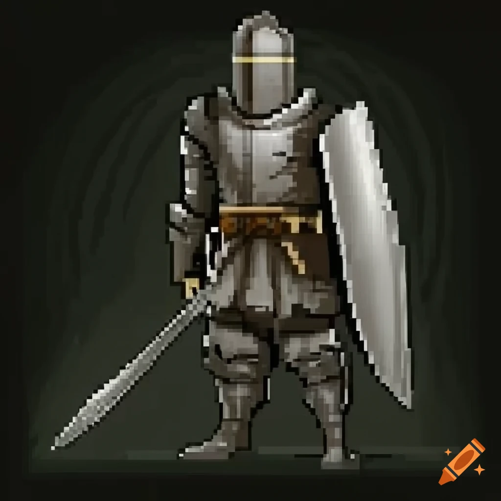 8-bit concept art of a knight on Craiyon