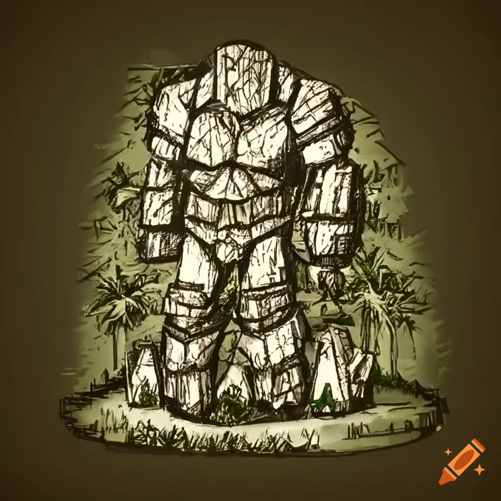 Ancient rock golem on Craiyon