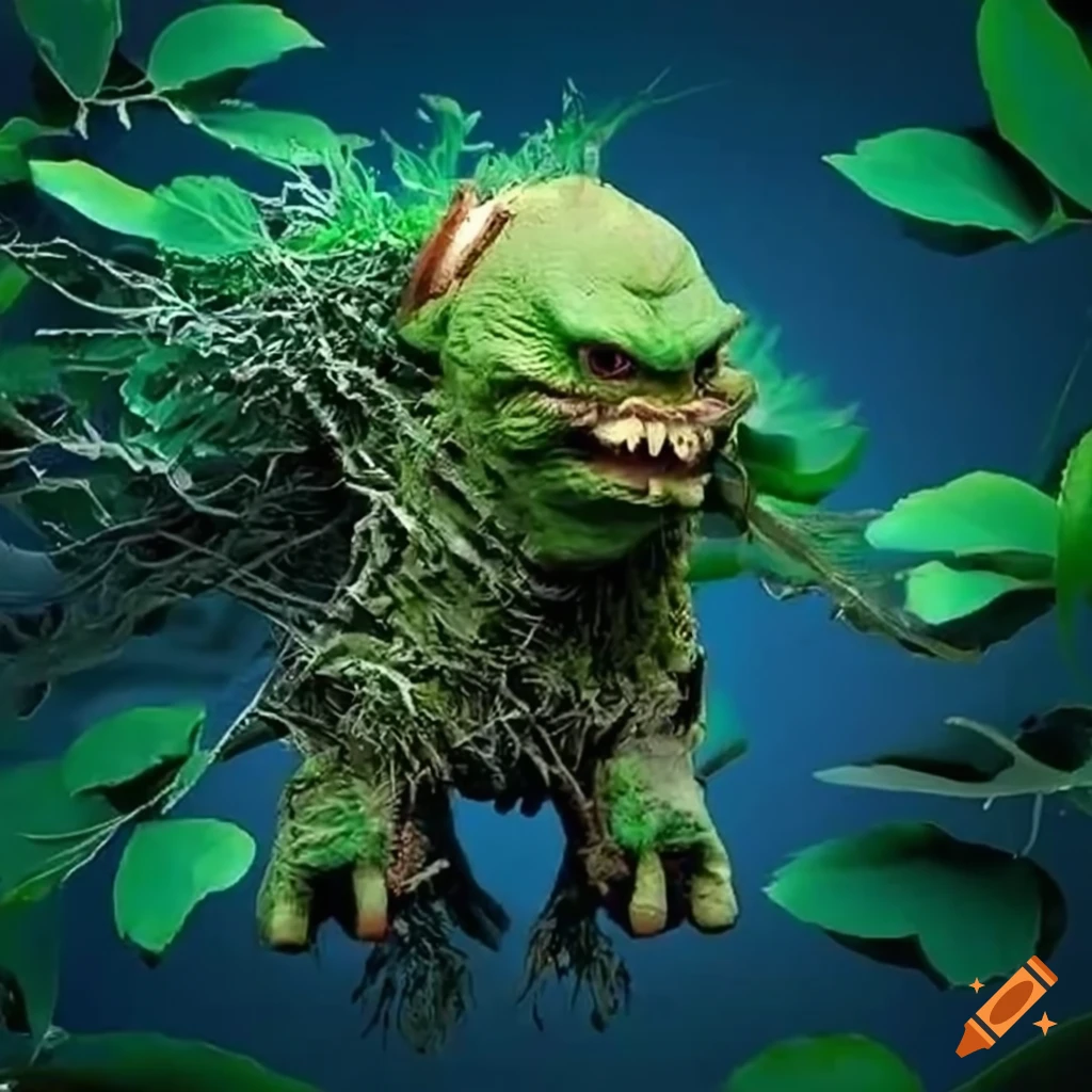 Image of a tree bark sculpture resembling a monster on Craiyon