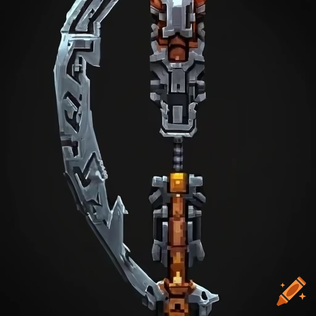 Concept art of modular weapon designs on Craiyon