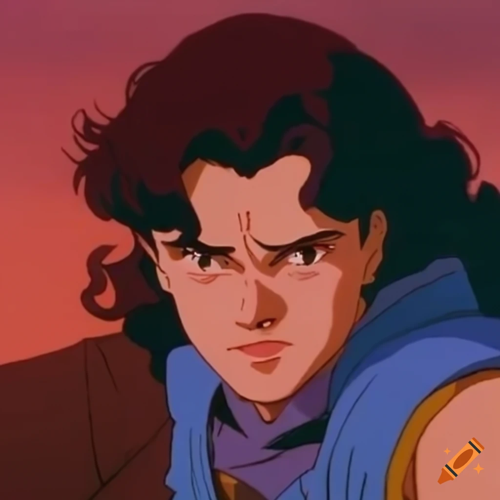 Image of kit harrington as a medieval warrior in an anime on Craiyon