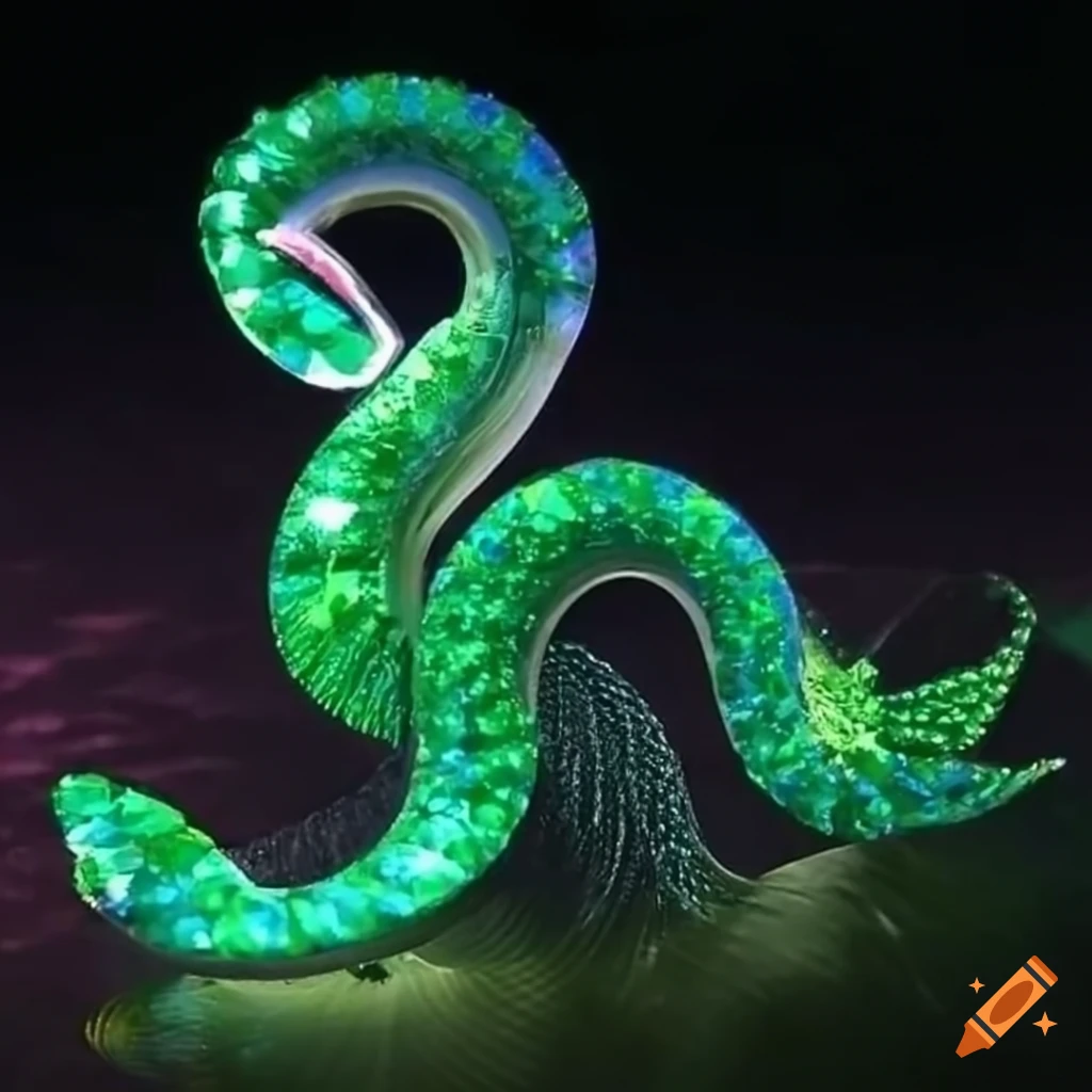 Hyper realistic portrait of a mermaid with emerald and diamond scales ...