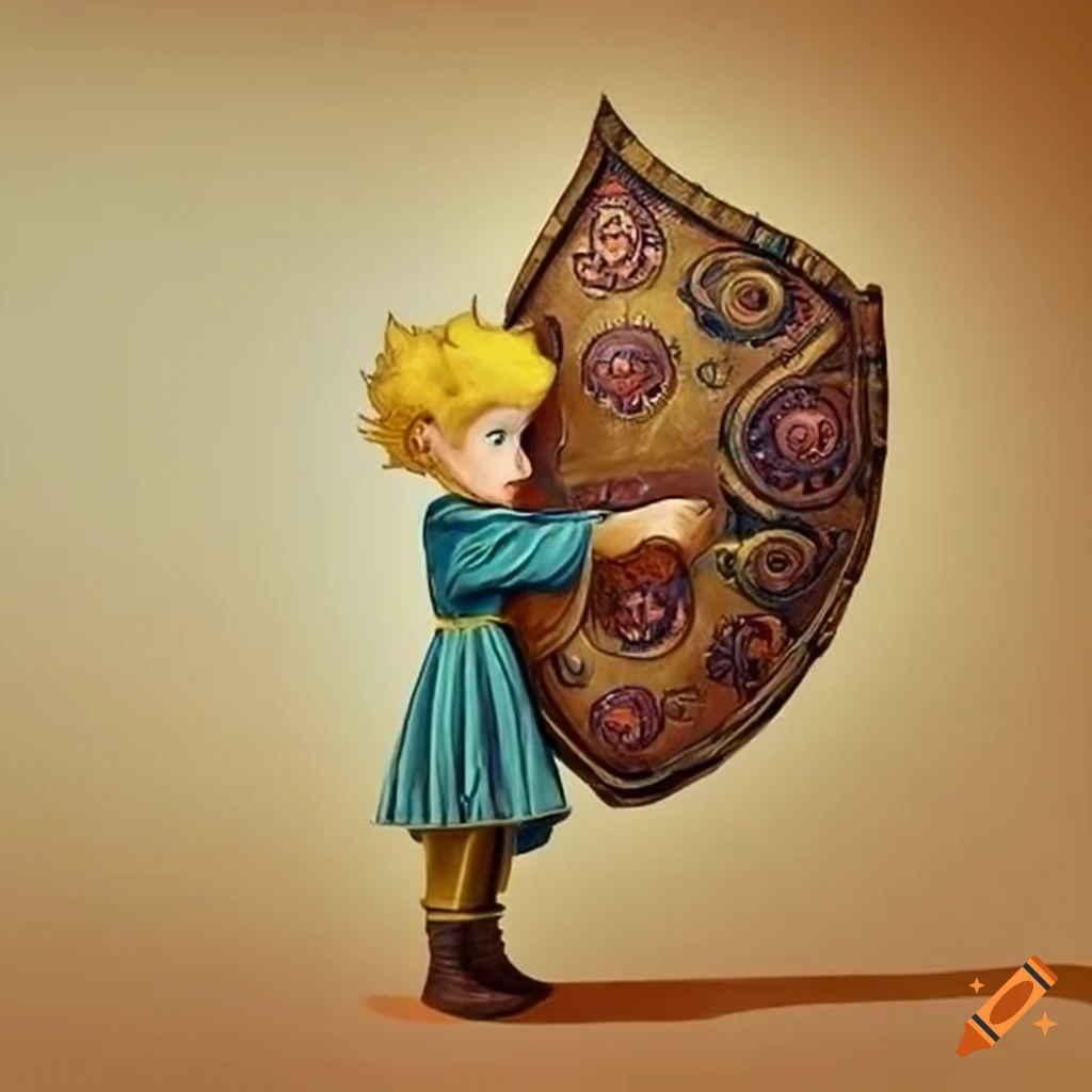 Shield with inspiring quotes from The Little Prince on Craiyon