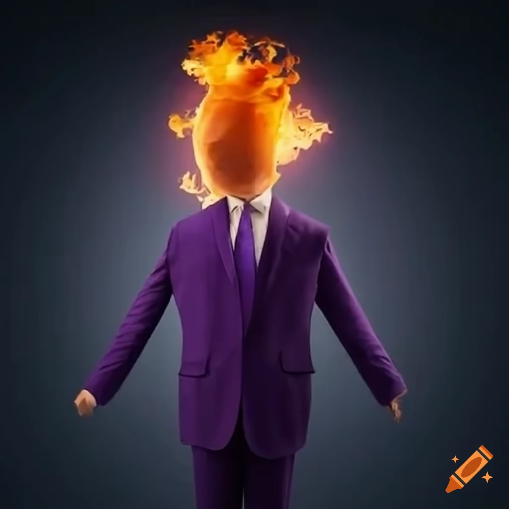 Surreal artwork of a man with bread head and suit