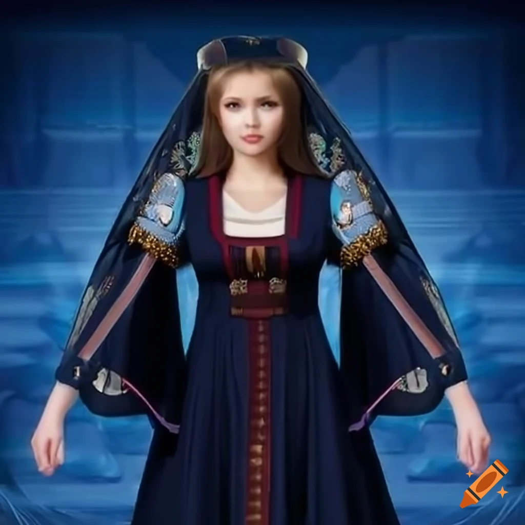 Closeup of a person wearing traditional orthodox dress on Craiyon