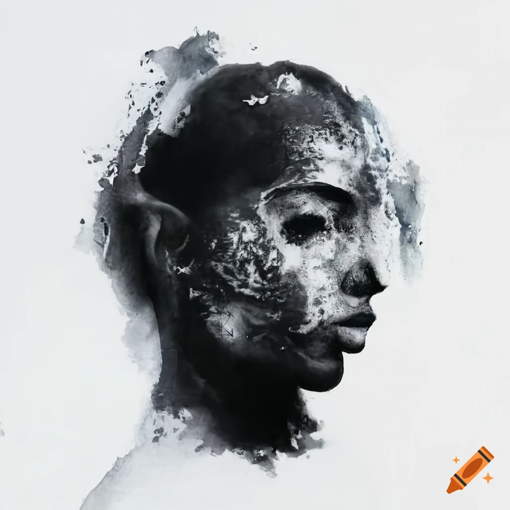 Artistic representation of a body merging with the earth on Craiyon