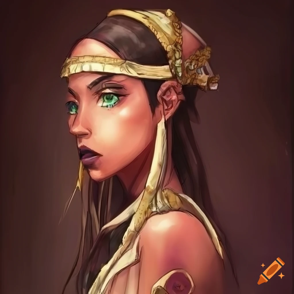 Illustration of leixia wearing a toga