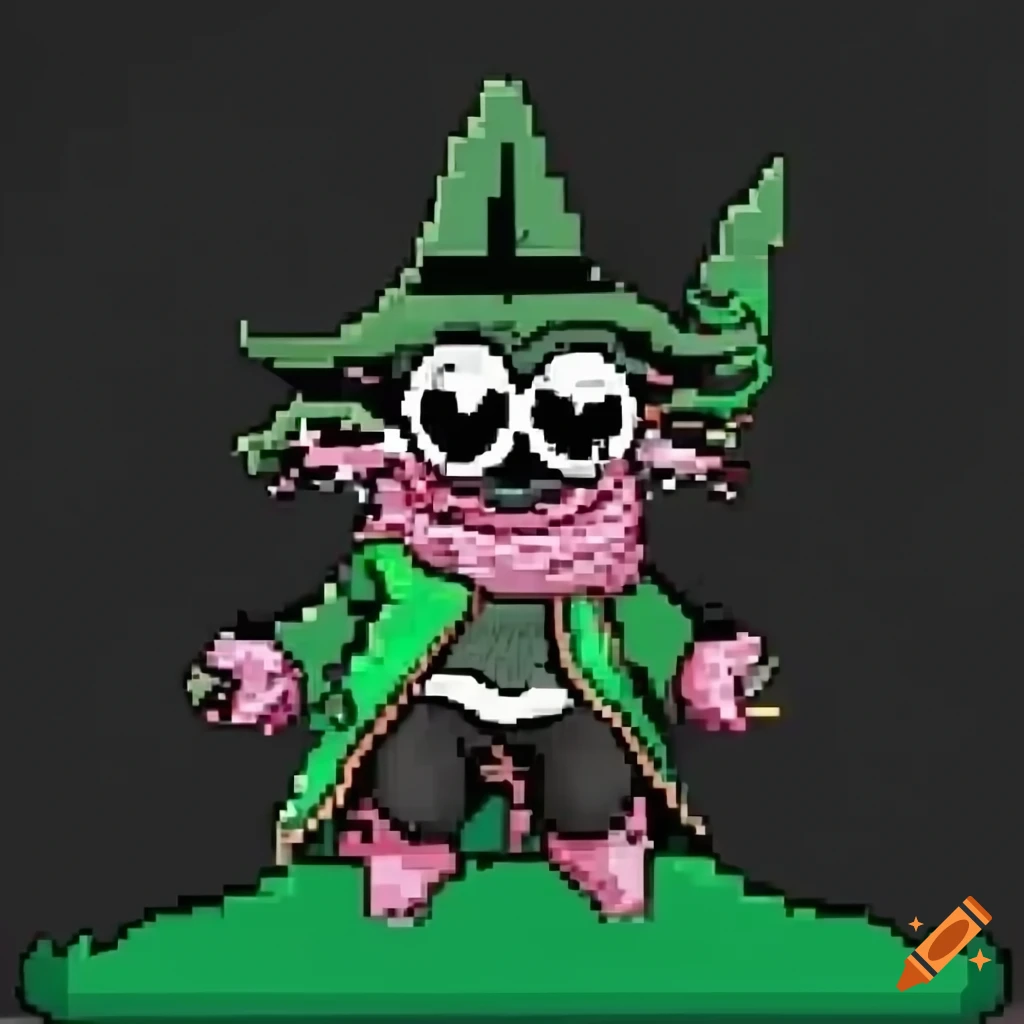 Fan art of ralsei, an anthro goat boy with green glasses and a black ...