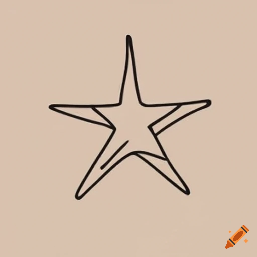 Hand-drawn pencil star illustration on Craiyon