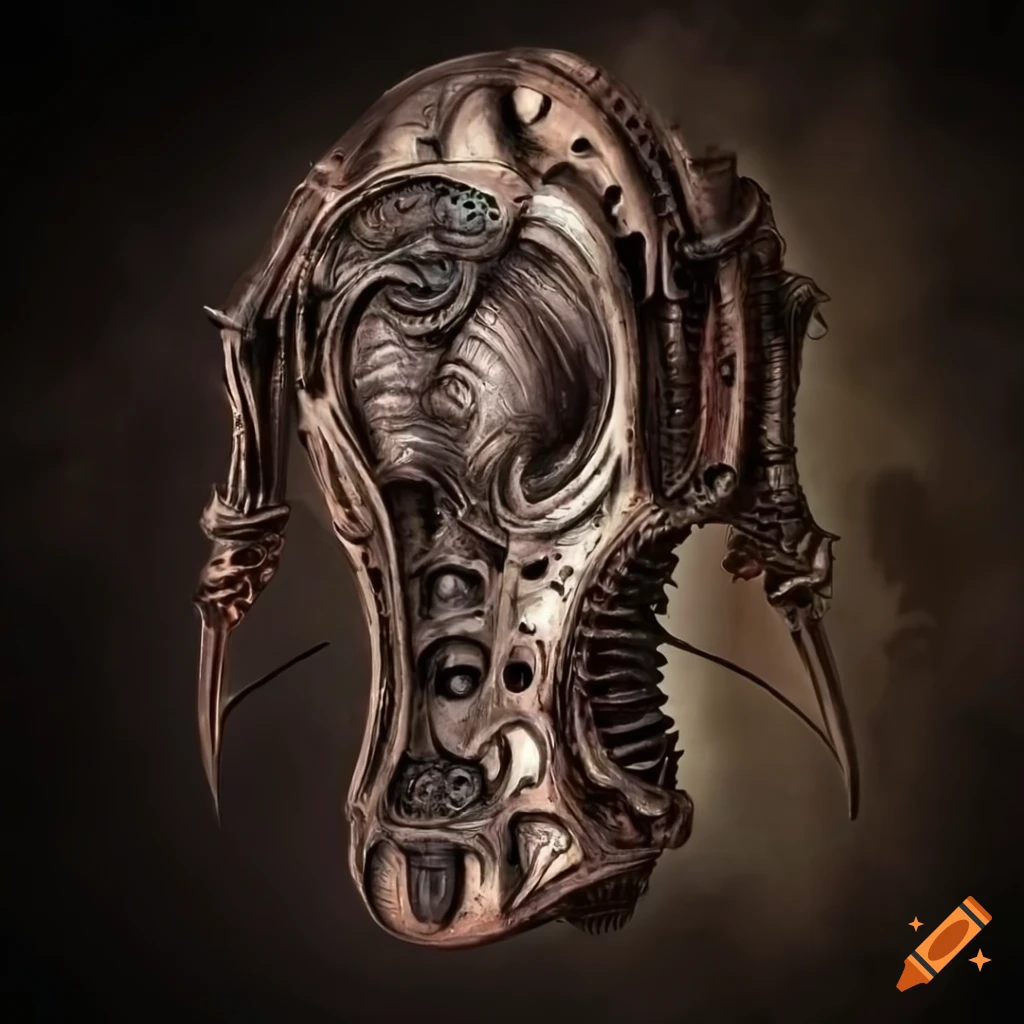 Biomechanical cello designed by h.r. giger on Craiyon