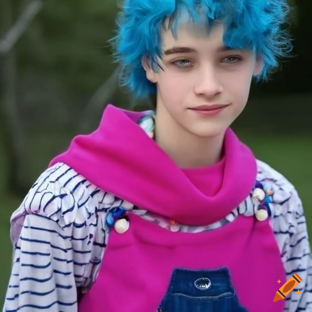 Stylish male teenager with unique fashion sense on Craiyon