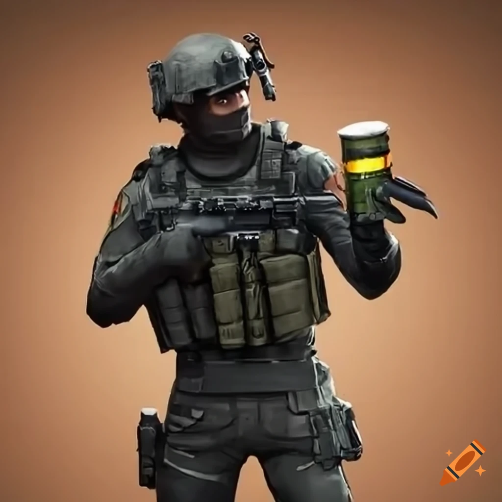 Tactical squad holding a can of beans