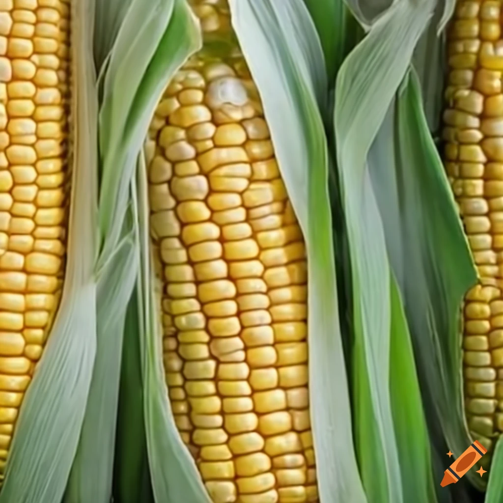 Close-up of corn kernels on Craiyon