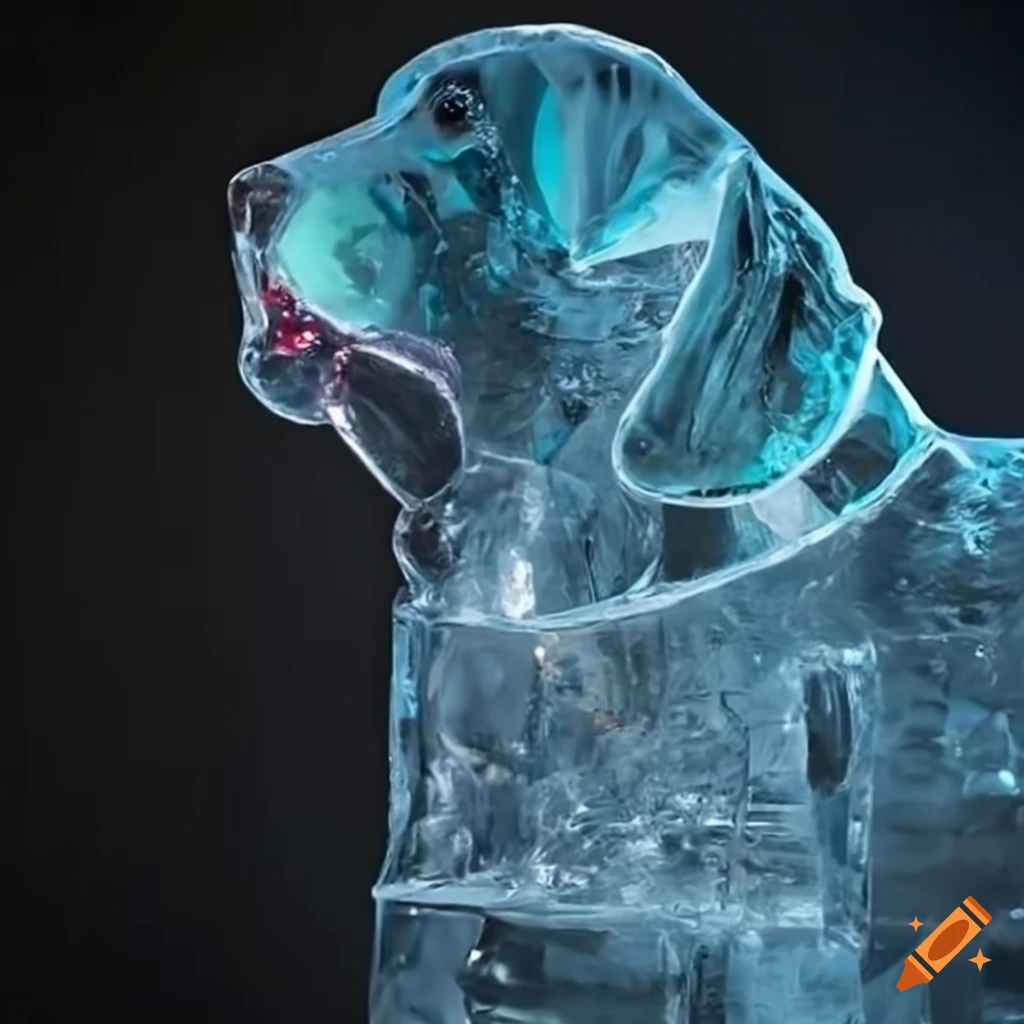 Samoyed ice sculpture on Craiyon