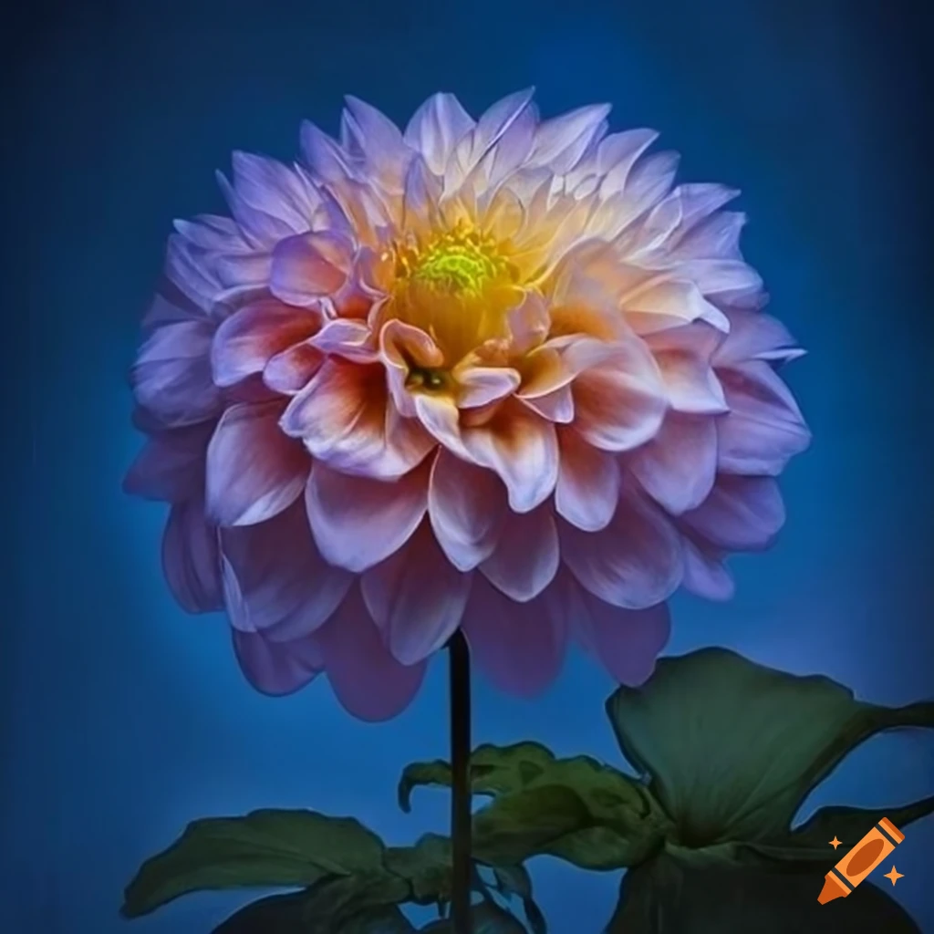 Photo realistic Art Nouveau Painting Of A Dahlia photo-realistic-art-nouveau-painting-of-a-dahlia